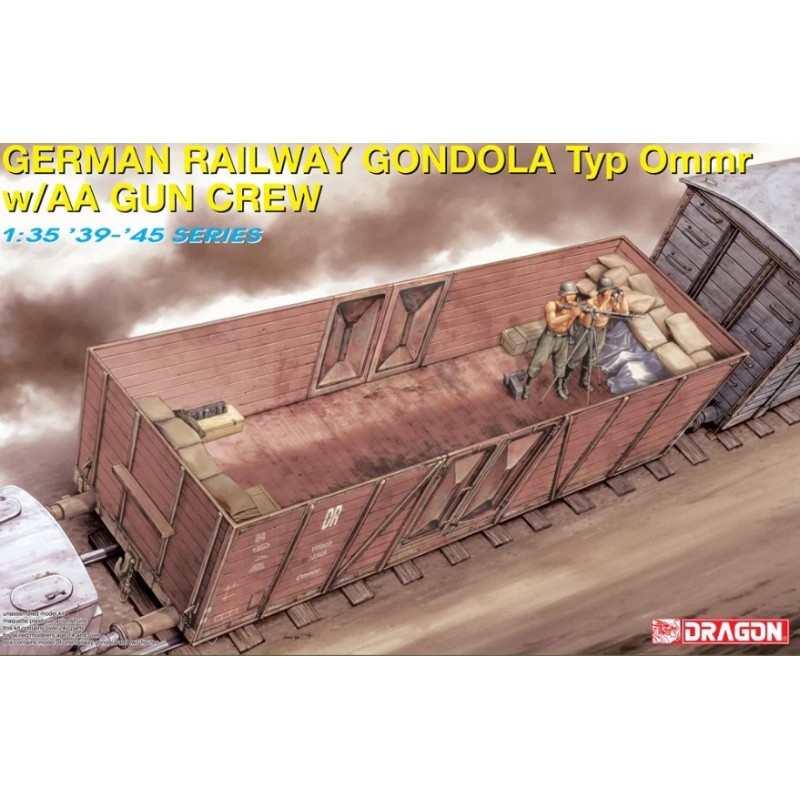 Dragon - 1/35 German Railway Gondola Type OMMR w/AA Gun Crew - 6086